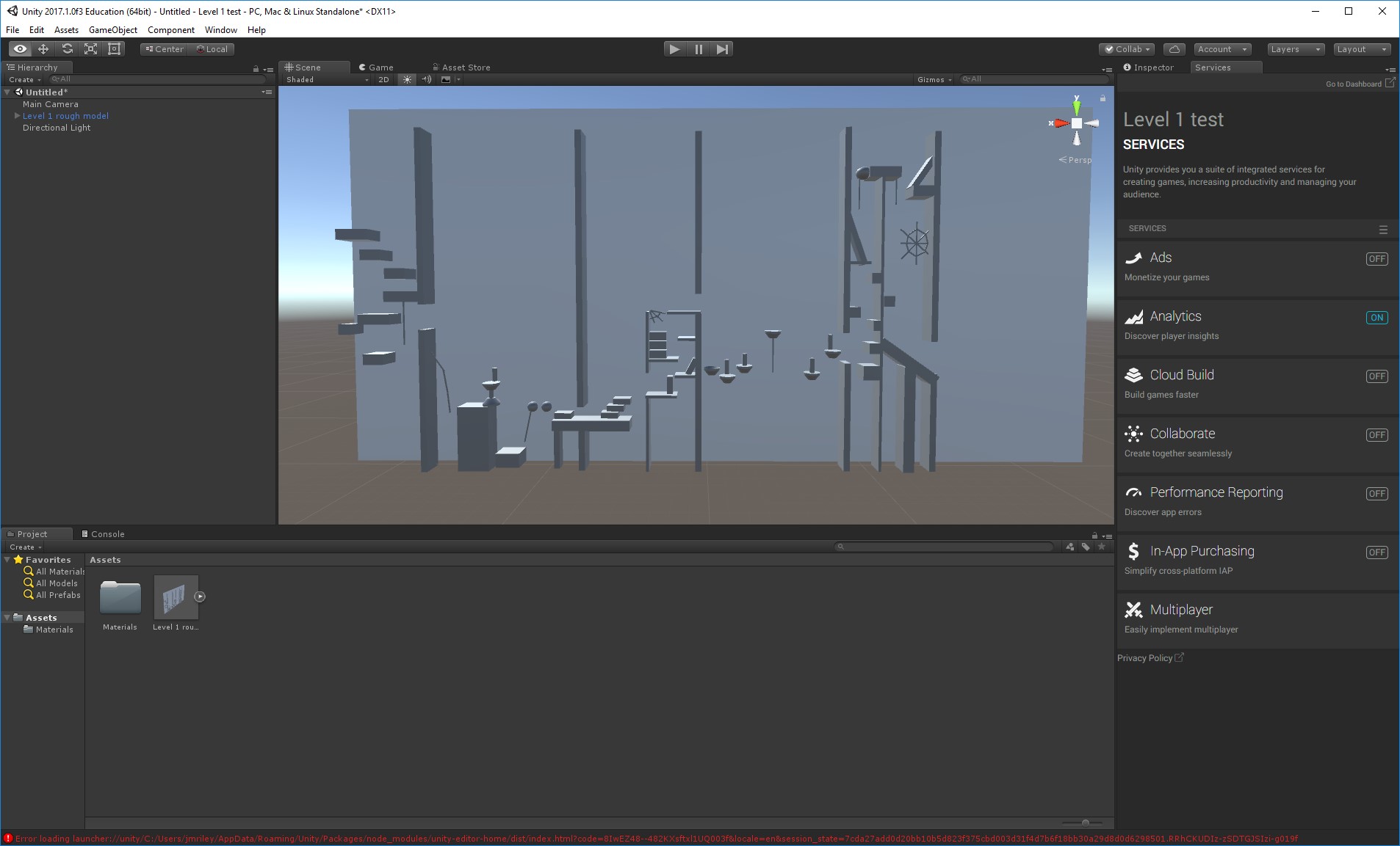 Exploration Platformer Level 1 – A17 Artistic Game Development I